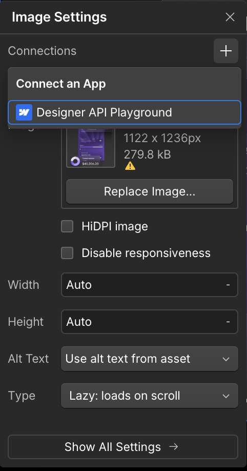 App Intents and Connections | Webflow API Documentation